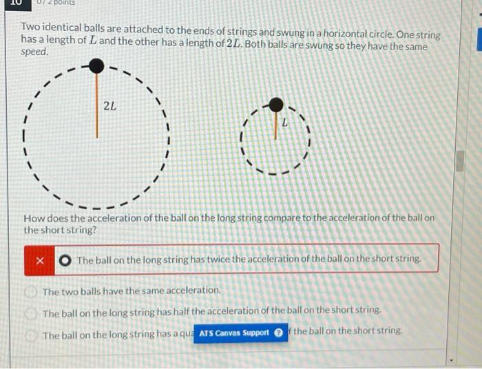 Solved Two identical balls are attached to the ends of | Chegg.com