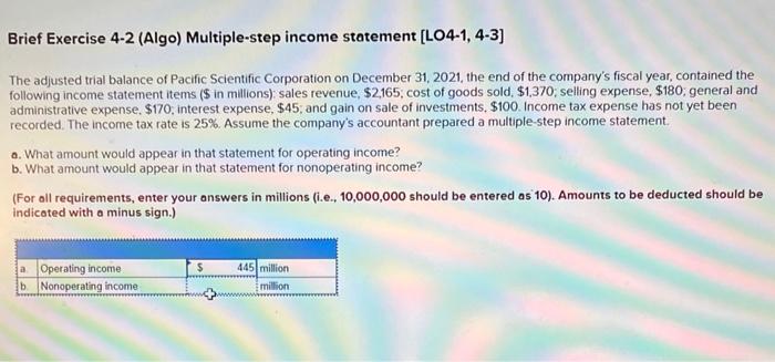 Solved Brief Exercise 4-2 (Algo) Multiple-step income | Chegg.com