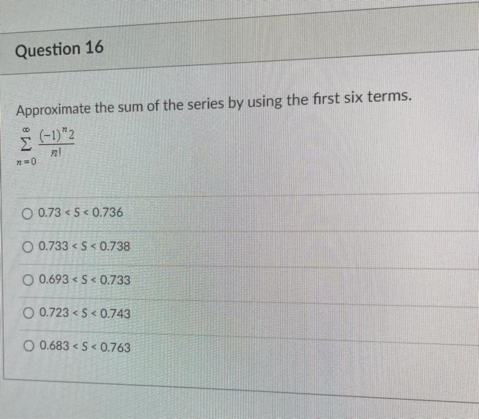 Solved Approximate the sum of the series by using the first | Chegg.com
