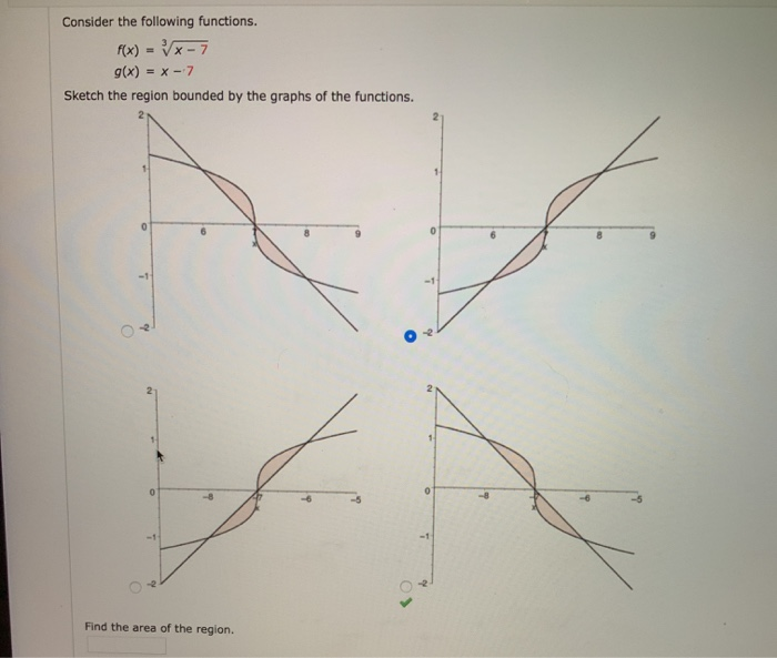 Solved Consider the following functions. f(x) = "x-7 g(x) = | Chegg.com