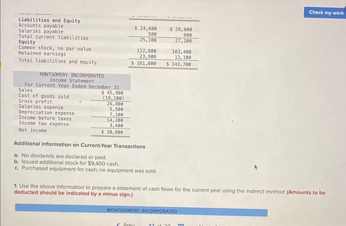 Solved Exercise 12-13 (Algo) Indirect: Preparing statement | Chegg.com