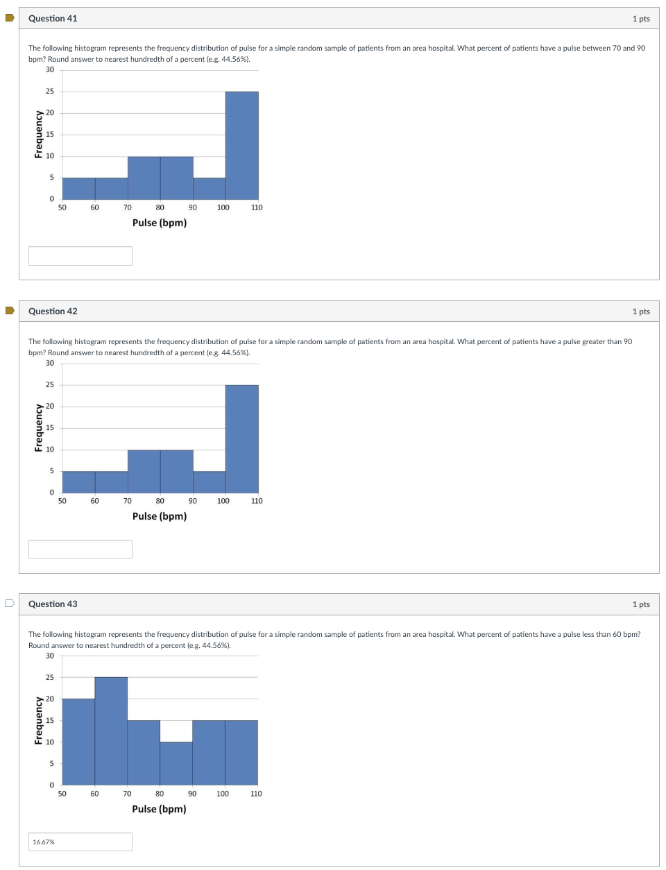 Question 41The following histogram represents the | Chegg.com