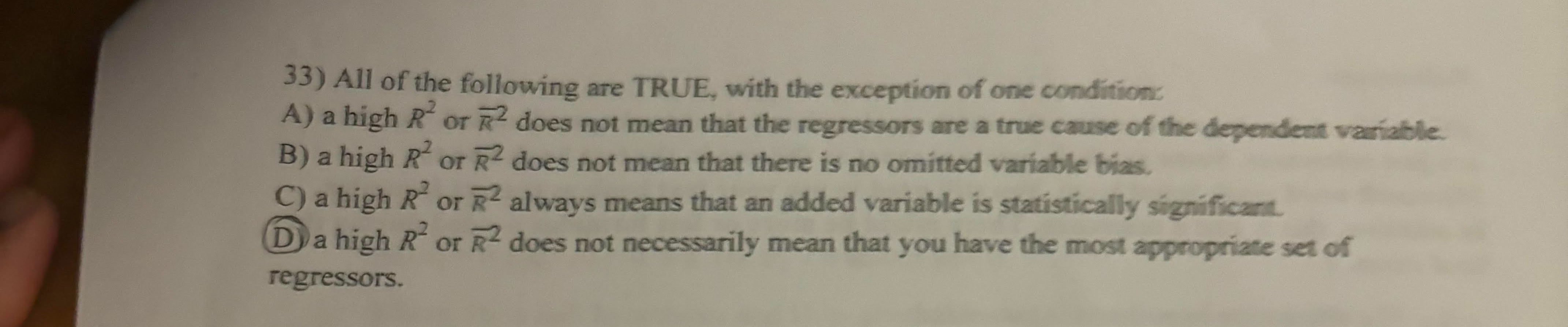 Solved All of the following are TRUE, with the exception of | Chegg.com