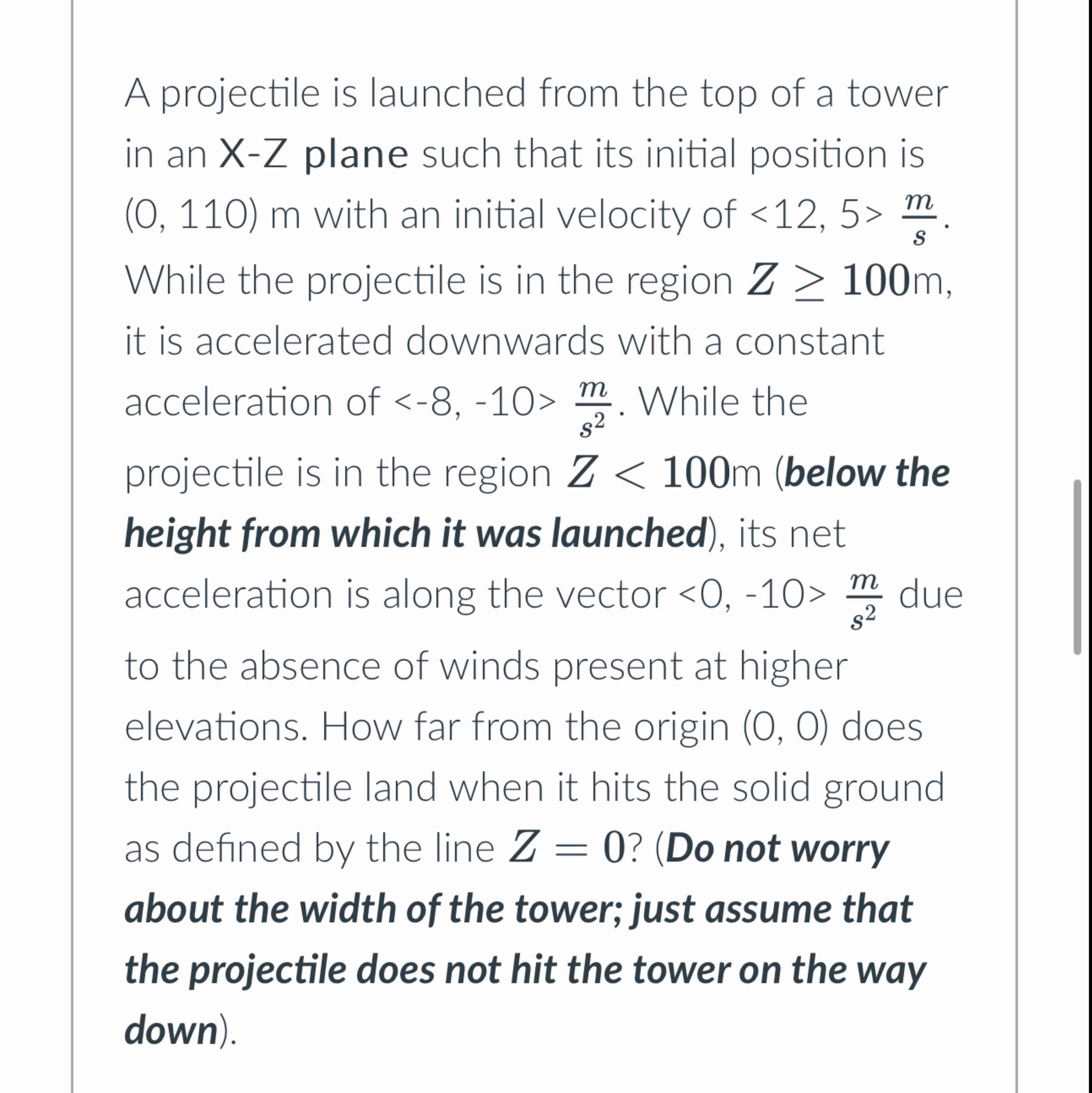 Solved A projectile is ﻿launched from the top of ﻿a | Chegg.com