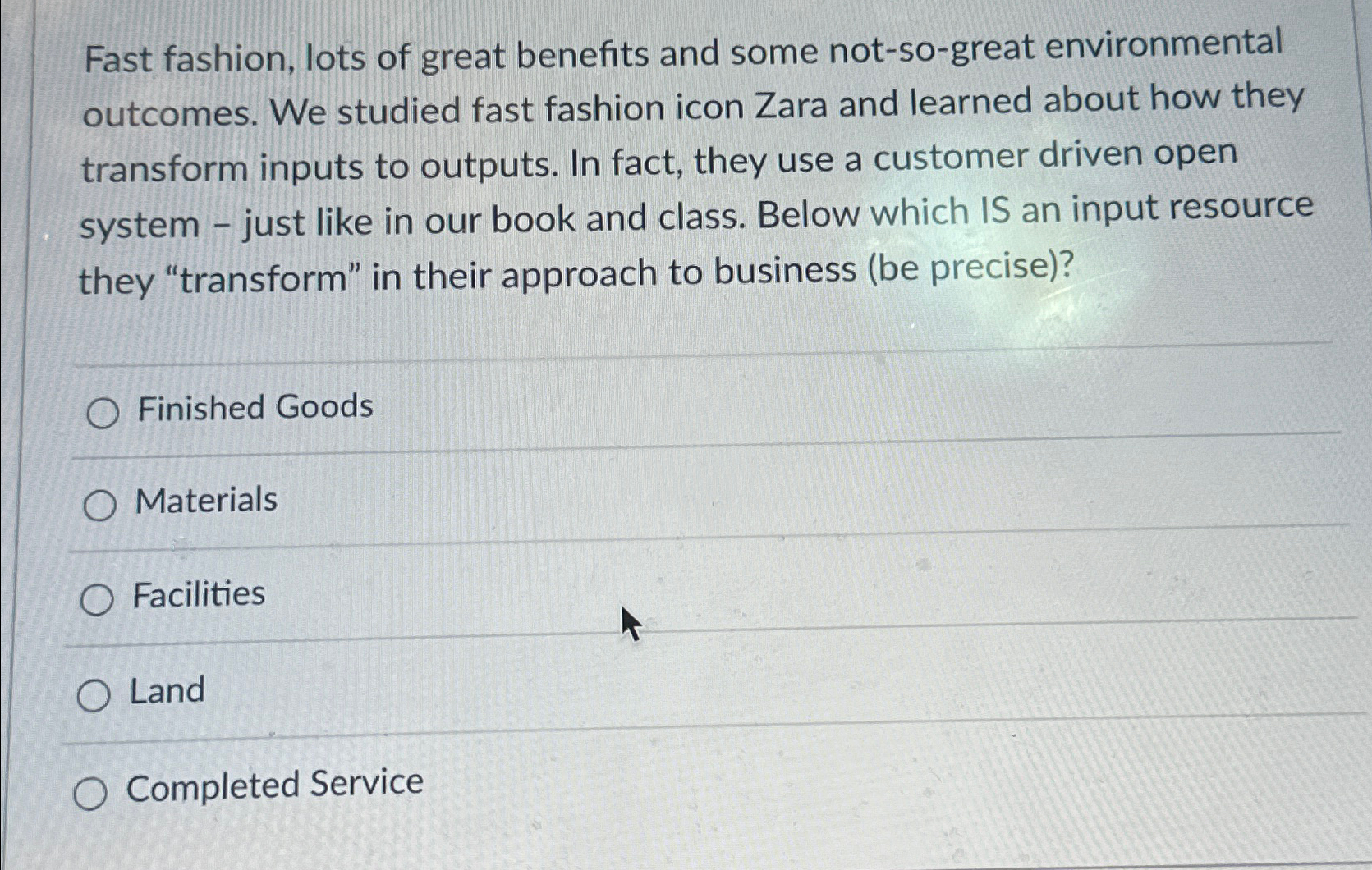 Solved Fast fashion, lots of great benefits and some | Chegg.com
