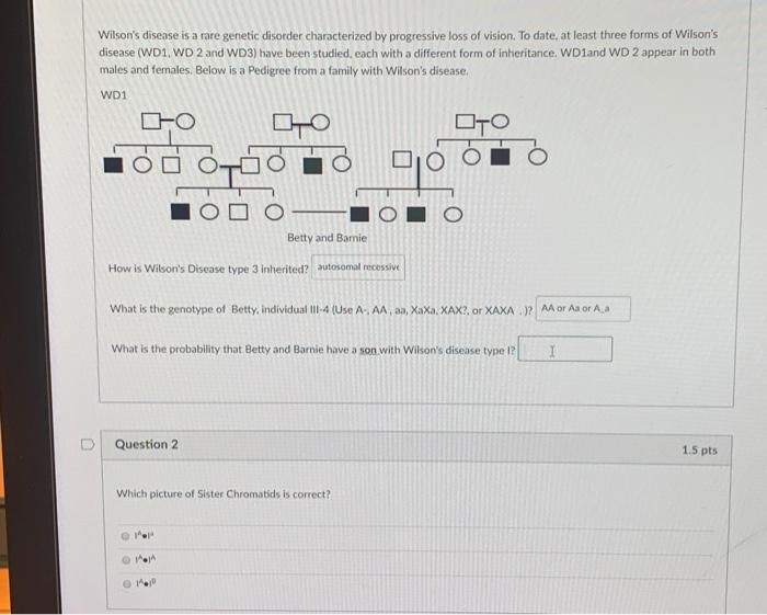 Solved Wilson's disease is a more genetic disorder | Chegg.com