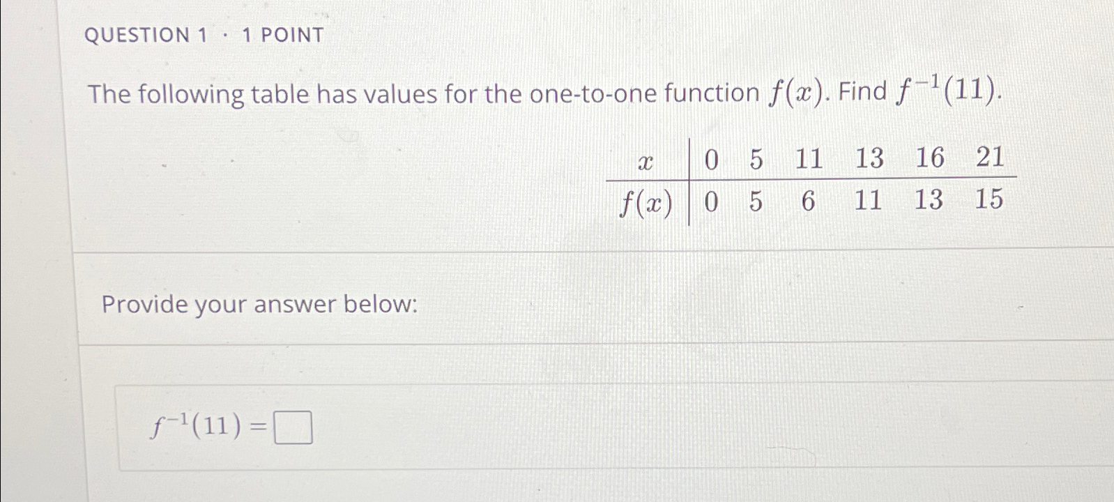 Solved QUESTION 1 * 1 POINTThe following table has values | Chegg.com Solved QUESTION 1 * 1 POINTThe following table has values | Chegg.com