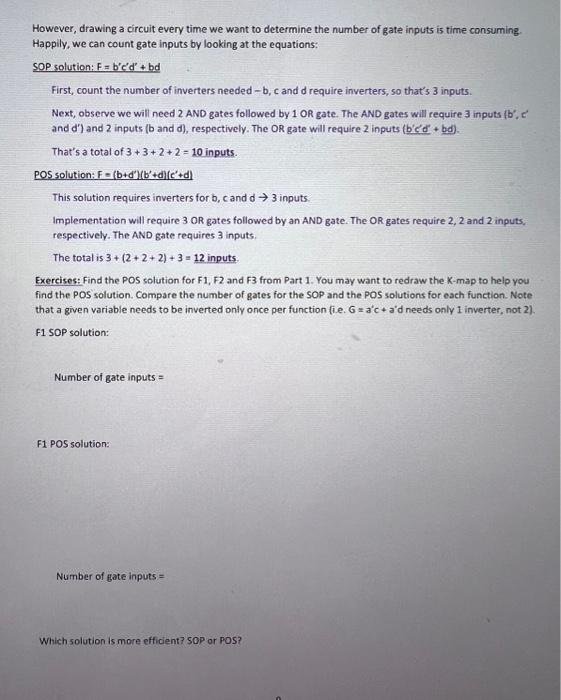 Solved F2 SOP solution: Number of gate inputs n F2 POS | Chegg.com