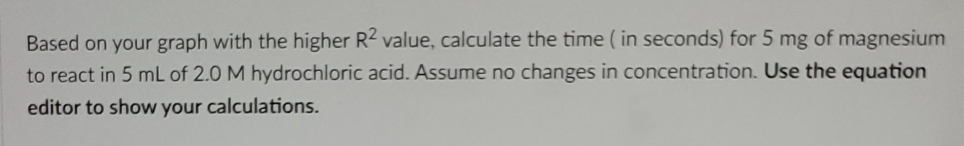 Solved Based on your graph with the higher R2 value, | Chegg.com