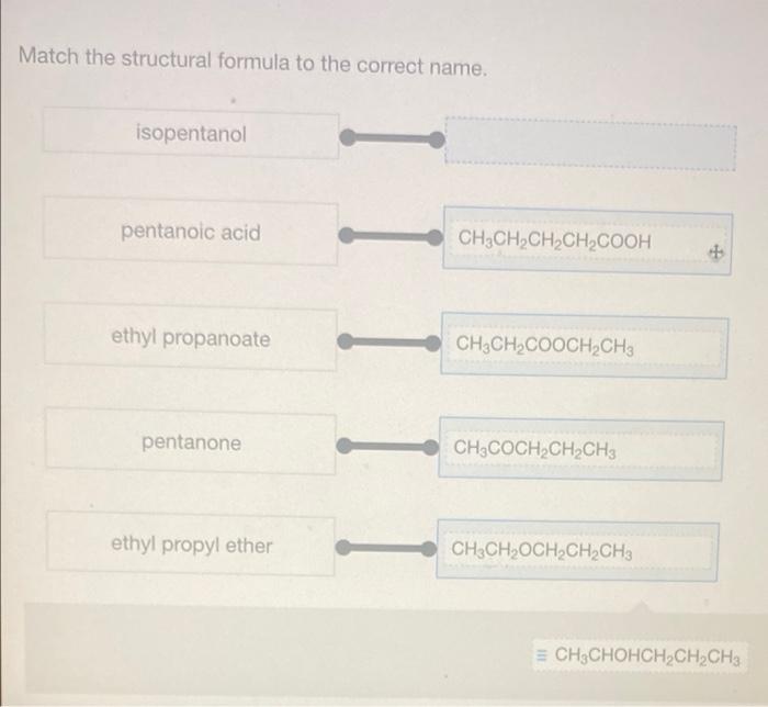 Solved Match the structural formula to the correct name. | Chegg.com