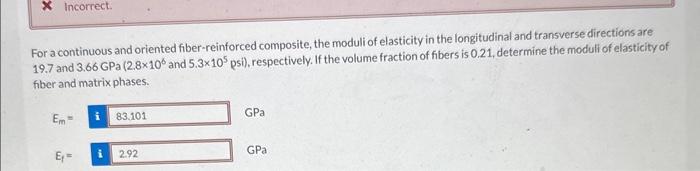 Solved For a continuous and oriented fiber-reinforced | Chegg.com