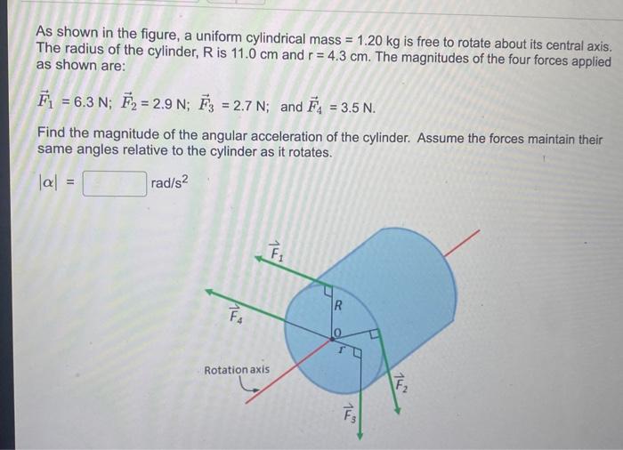 Solved As shown in the figure, a uniform cylindrical mass | Chegg.com