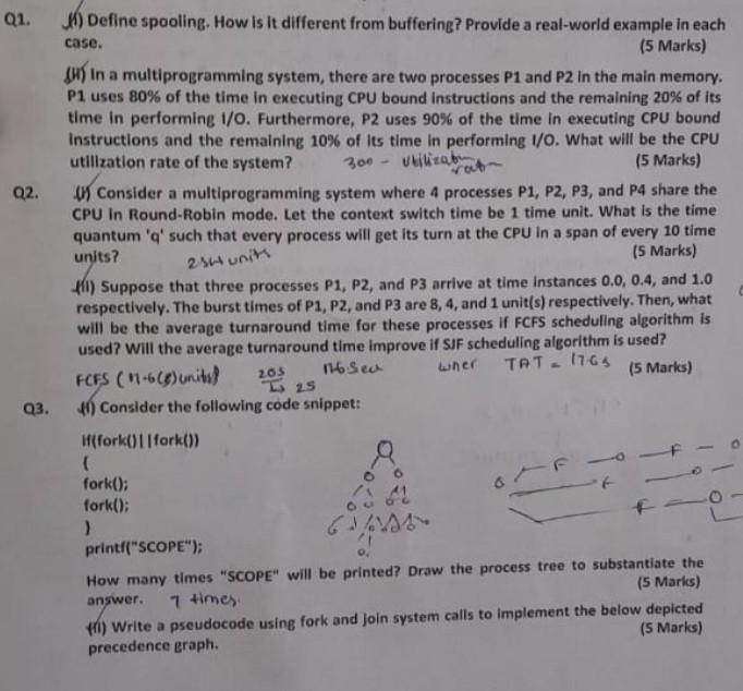 Solved 16) Define spooling. How is it different from | Chegg.com