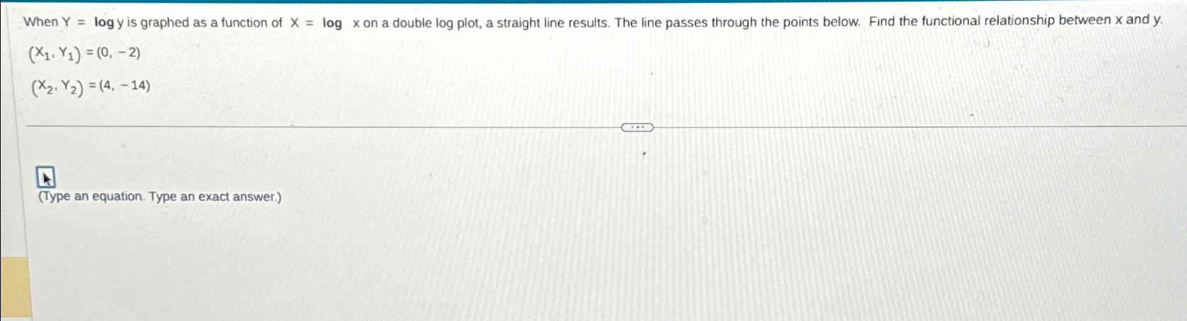 Solved When Y=logy ﻿is graphed as a function of x=logx ﻿on a | Chegg.com