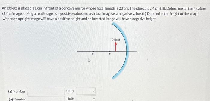 Solved An object is placed 11 cm in front of a concave | Chegg.com