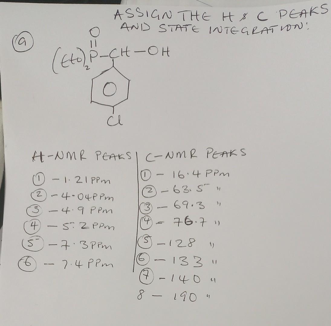 Solved ASSIGN THE H \& C PEAKS (a) | Chegg.com