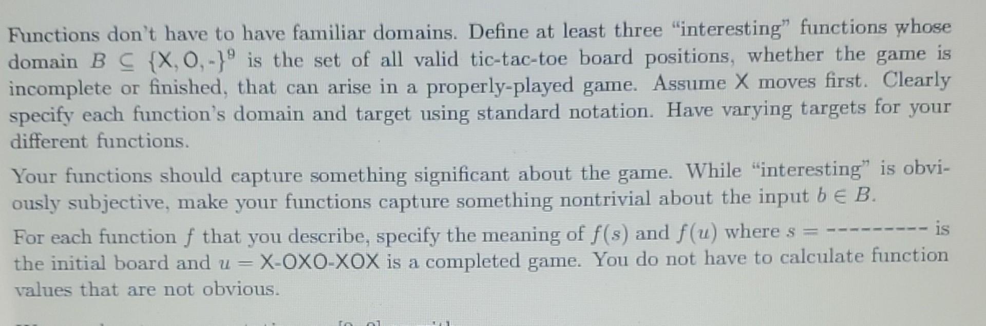 Solved Functions don't have to have familiar domains. Define | Chegg.com