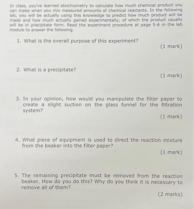 Solved In class, you've learned stoichiometry to calculate | Chegg.com