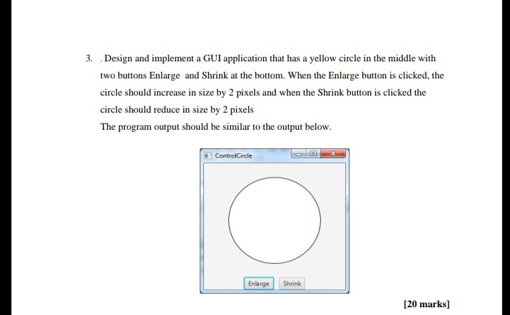 Solved 3. Design and implement a GUI application that has a | Chegg.com