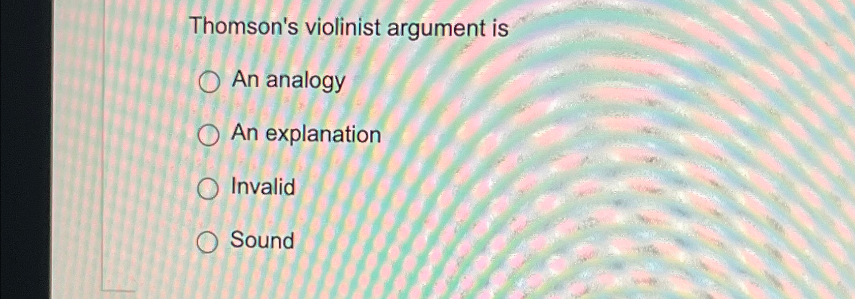 Solved Thomson's violinist argument isAn analogyAn | Chegg.com