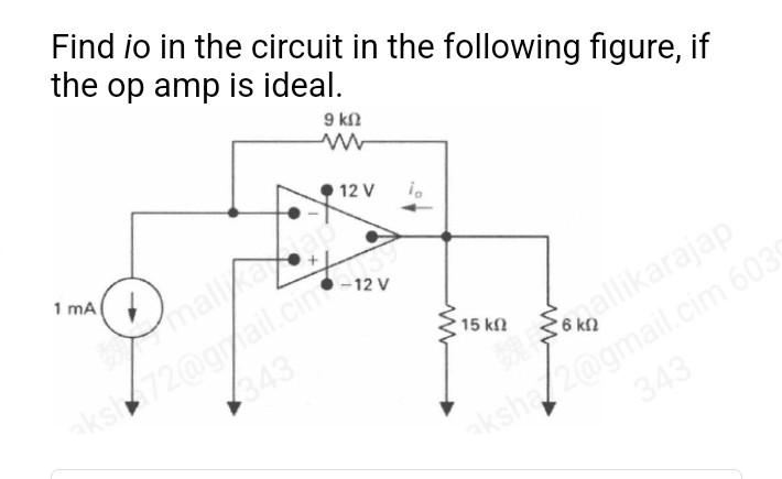 Solved Find io in the circuit in the following figure, if | Chegg.com