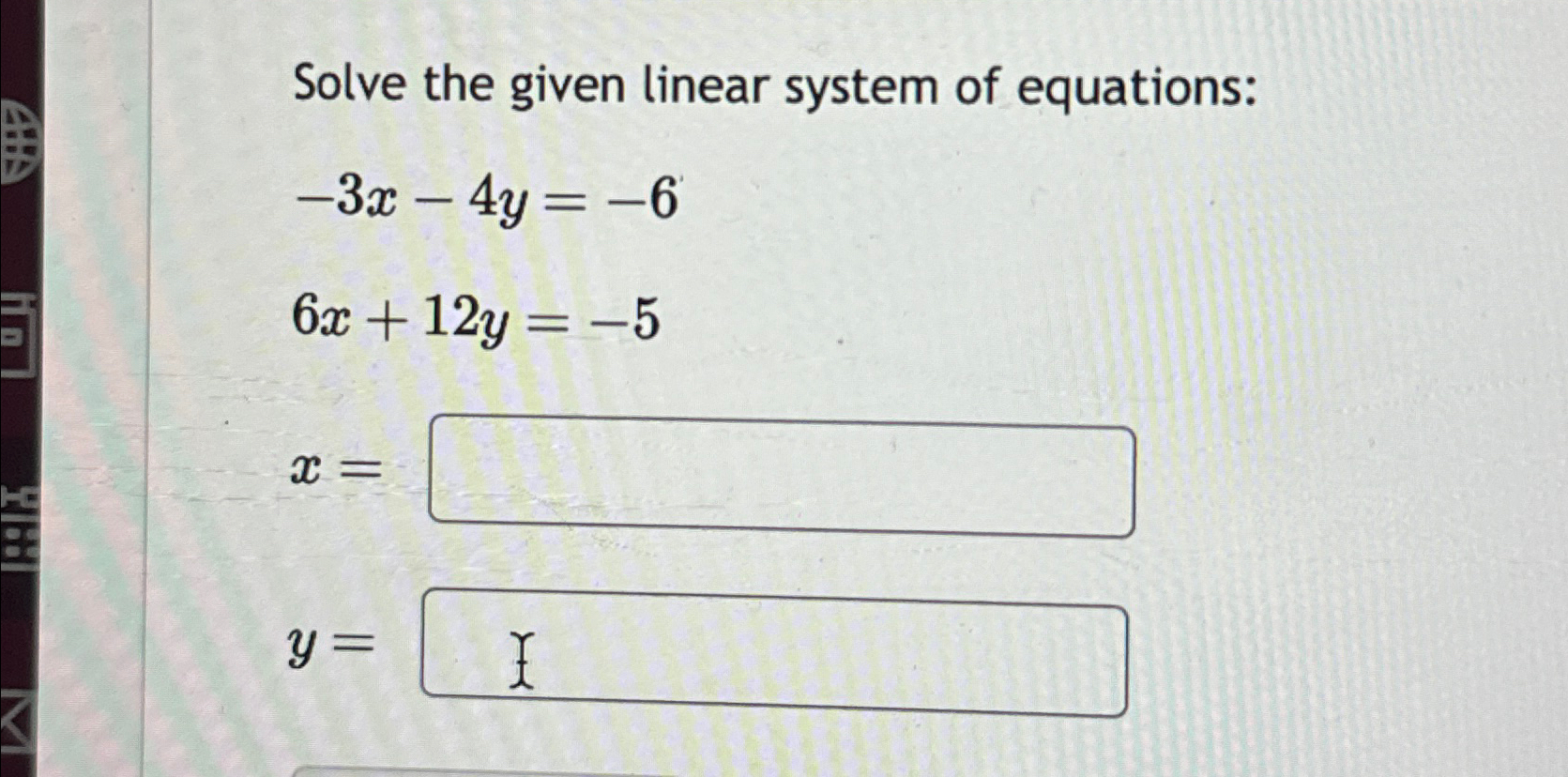 Solved Solve the given linear system of | Chegg.com