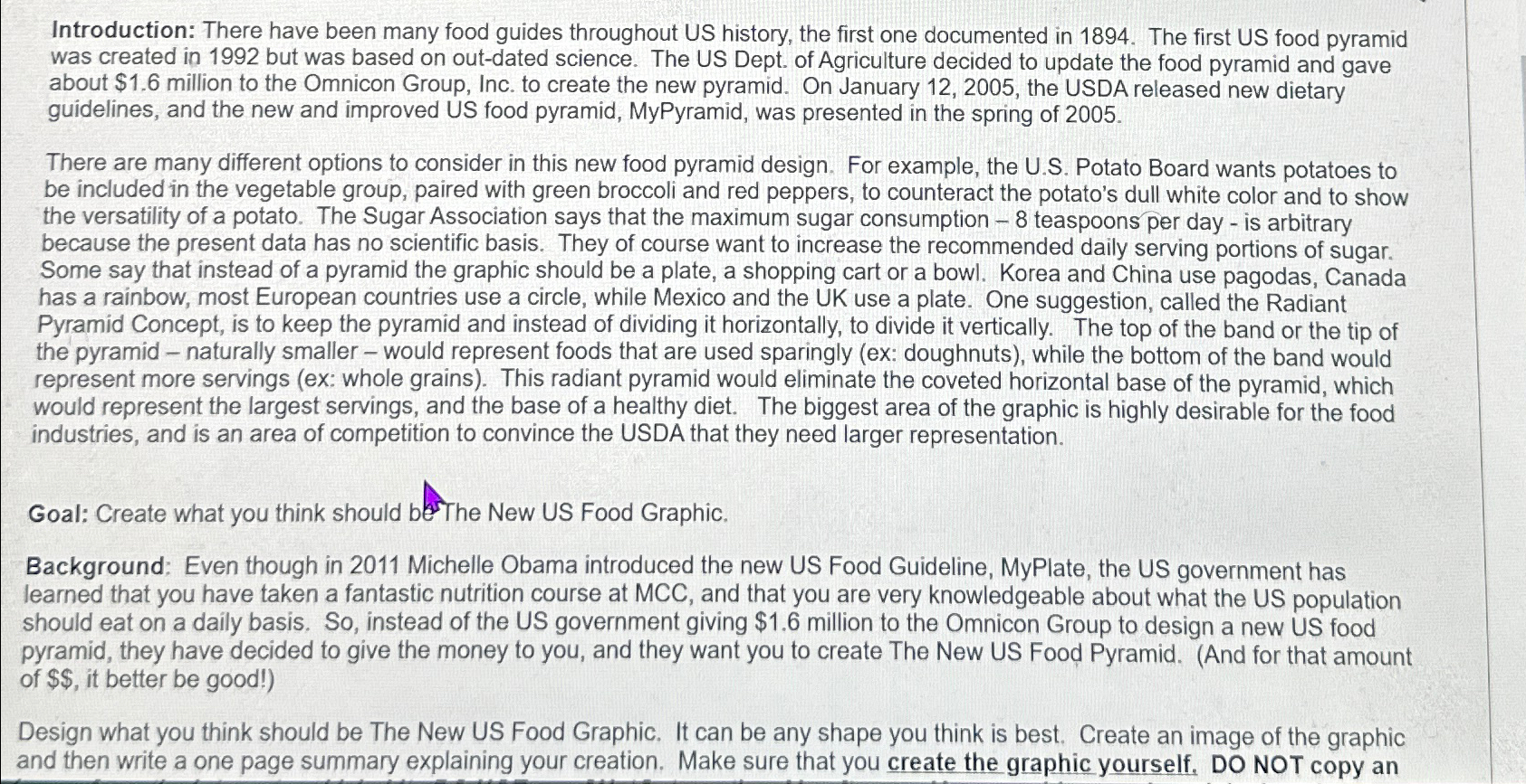 Solved Introduction: There have been many food guides | Chegg.com