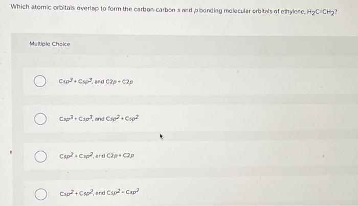 Solved Which Atomic Orbitals Overlap To Form The