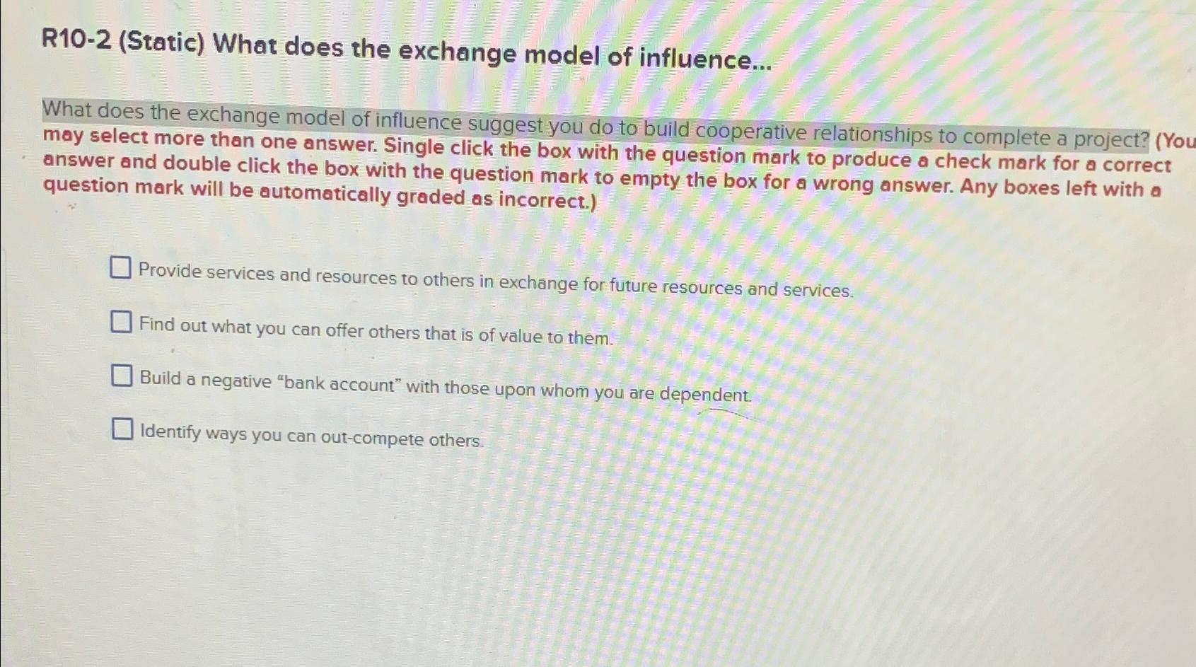 Solved R10-2 (Static) ﻿What does the exchange model of | Chegg.com