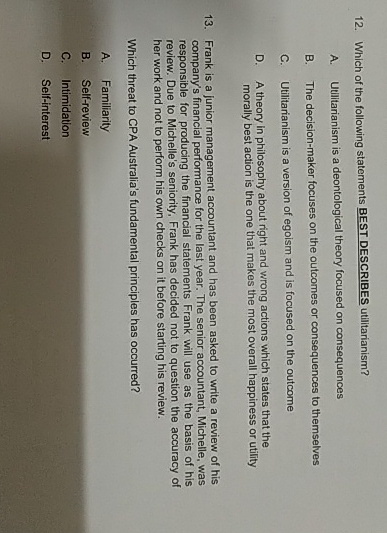 Solved Which of the following statements BEST DESCRIBES | Chegg.com