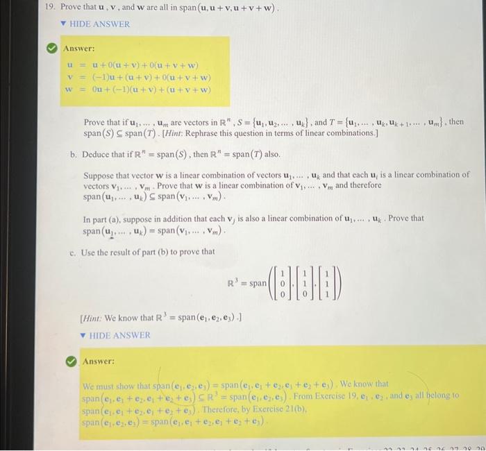 Solved 9. Prove that u,v, and w are all in | Chegg.com