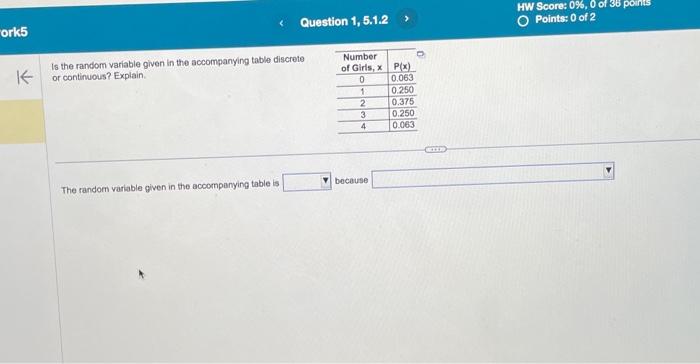 Solved Is the random variable given in the accompanying | Chegg.com