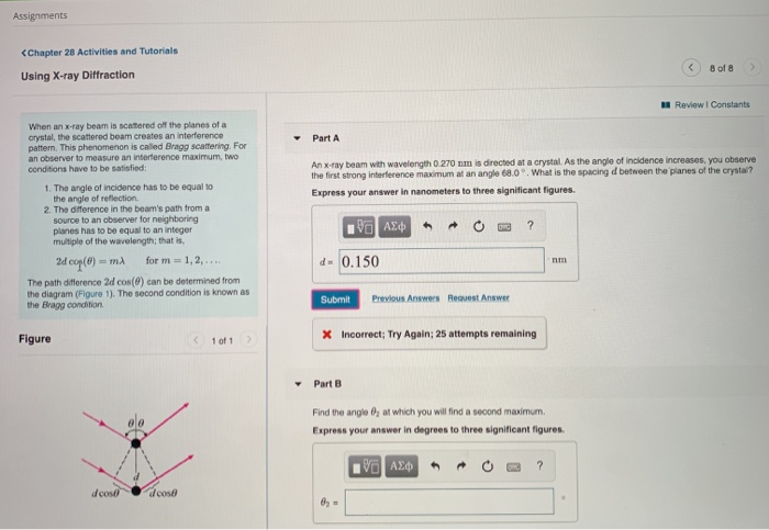 Solved Assignments Using X-ray Diffraction Review Constants | Chegg.com