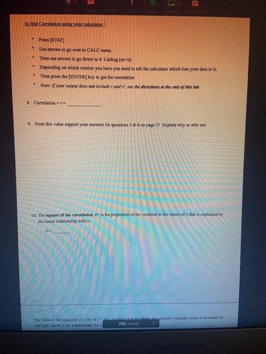 Solved T STAT 1350: Elementary Statistics Correlation and | Chegg.com