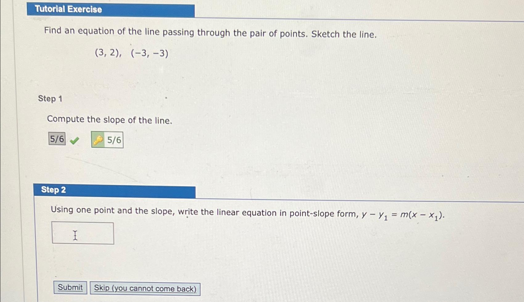 Solved Tutorial ExerciseFind an equation of the line passing | Chegg.com