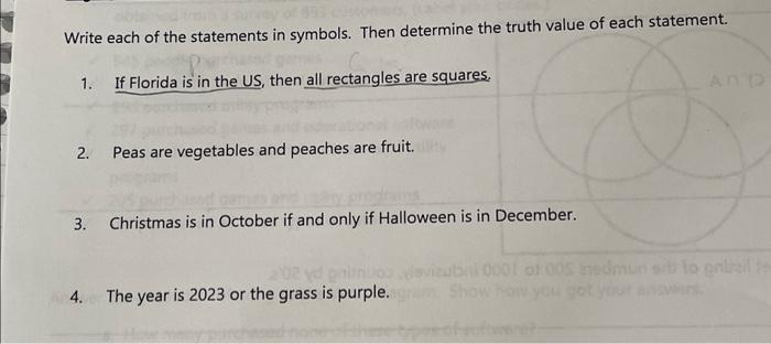 Solved Write each of the statements in symbols. Then | Chegg.com