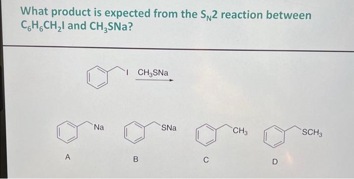 Solved What product is expected from the SN2 reaction | Chegg.com