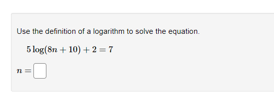 Solved Use the definition of a logarithm to solve the | Chegg.com
