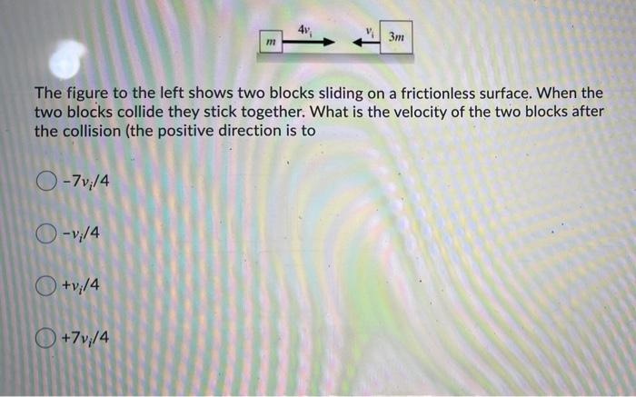 Solved 3m M The figure to the left shows two blocks sliding | Chegg.com