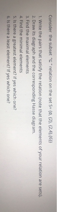 Solved Consider the subset "C" relation on the set S= {0, | Chegg.com