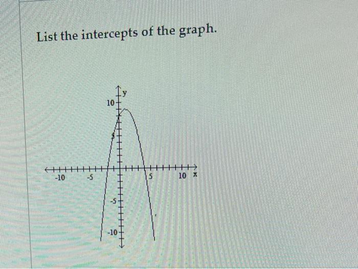 Solved List the intercepts of the graph.Find the distance | Chegg.com