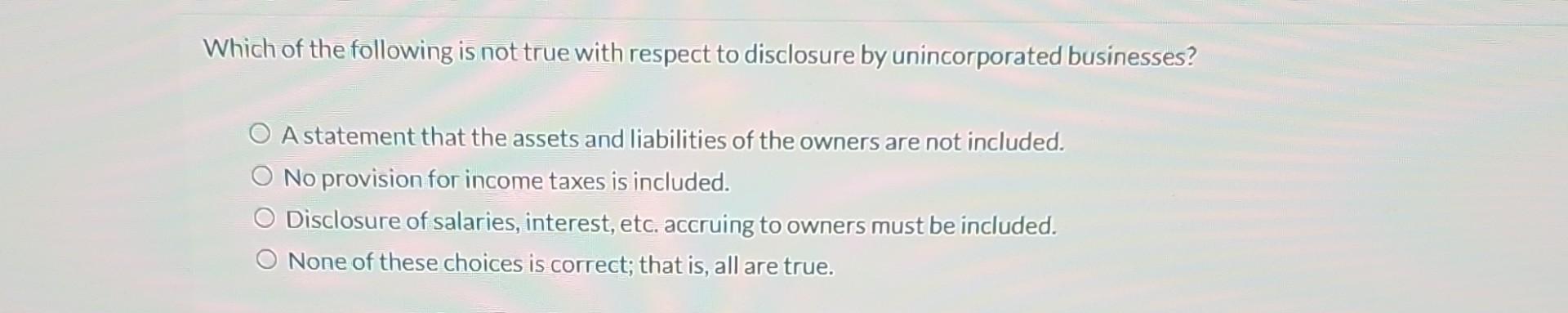 Solved Which of the following is not true with respect to | Chegg.com