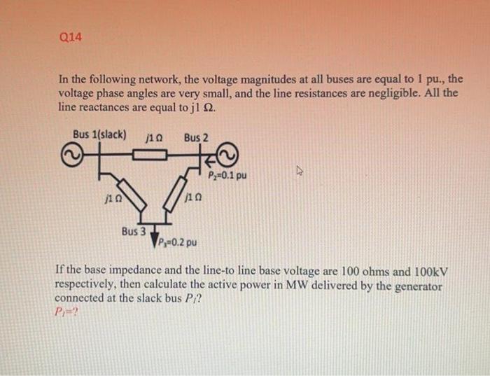 Solved 012 A 3-bus power system is shown in the figure | Chegg.com