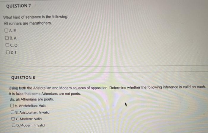 QUESTION 7 What kind of sentence is the following: | Chegg.com