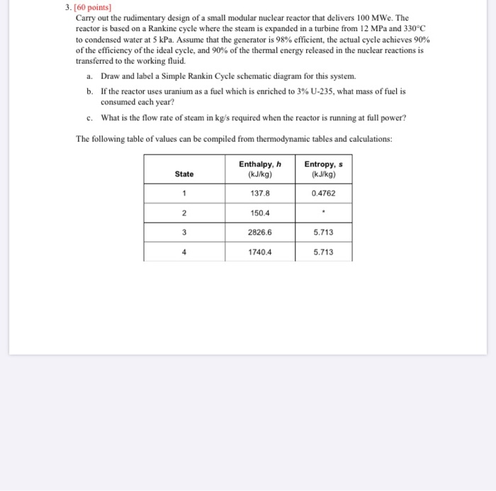Solved 3. [60 points) Carry out the rudimentary design of a | Chegg.com