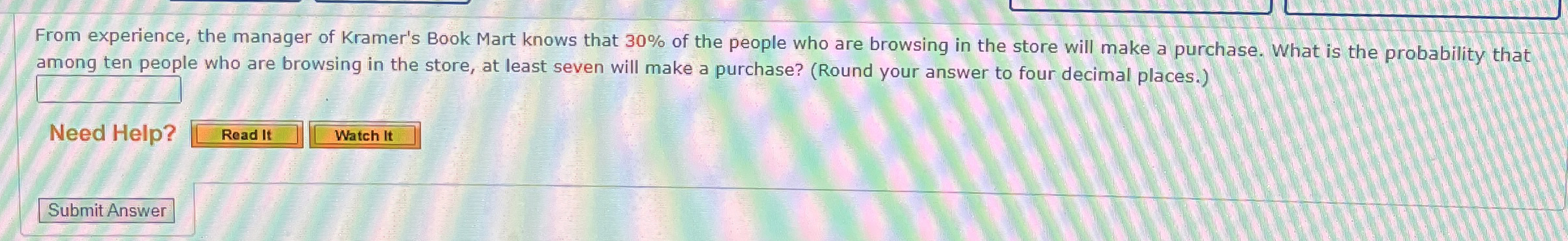 Solved From experience, the manager of Kramer's Book Mart | Chegg.com