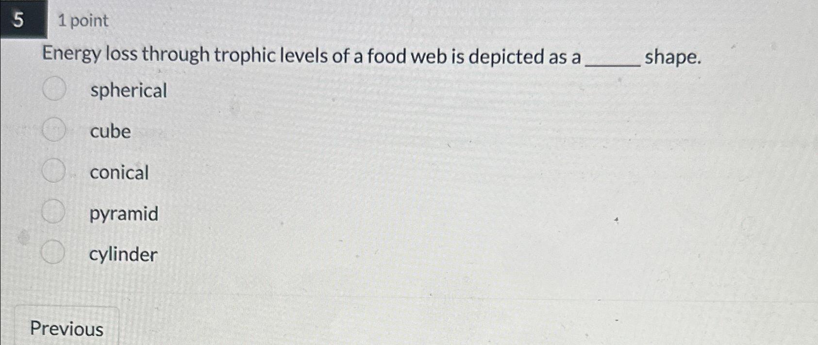 Solved 51 ﻿pointEnergy loss through trophic levels of a food | Chegg.com