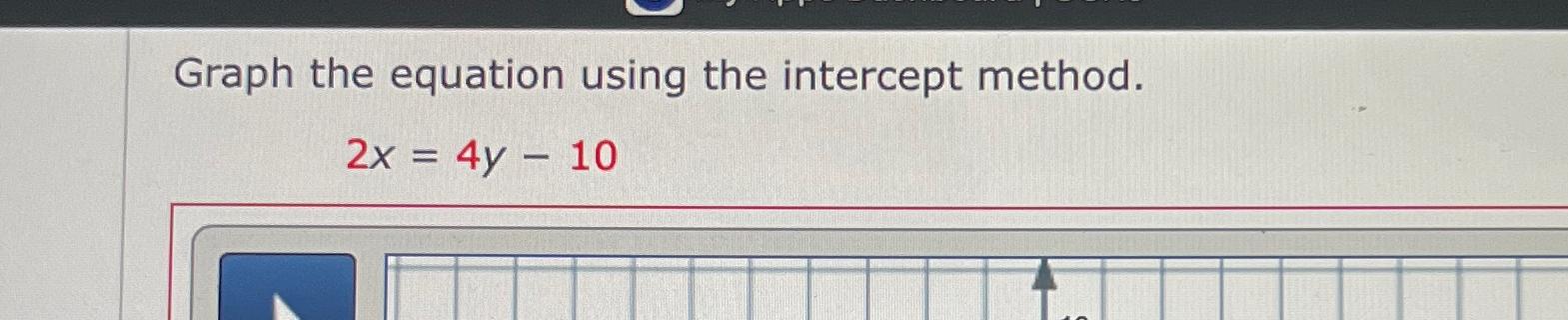 Solved Graph the equation using the intercept | Chegg.com