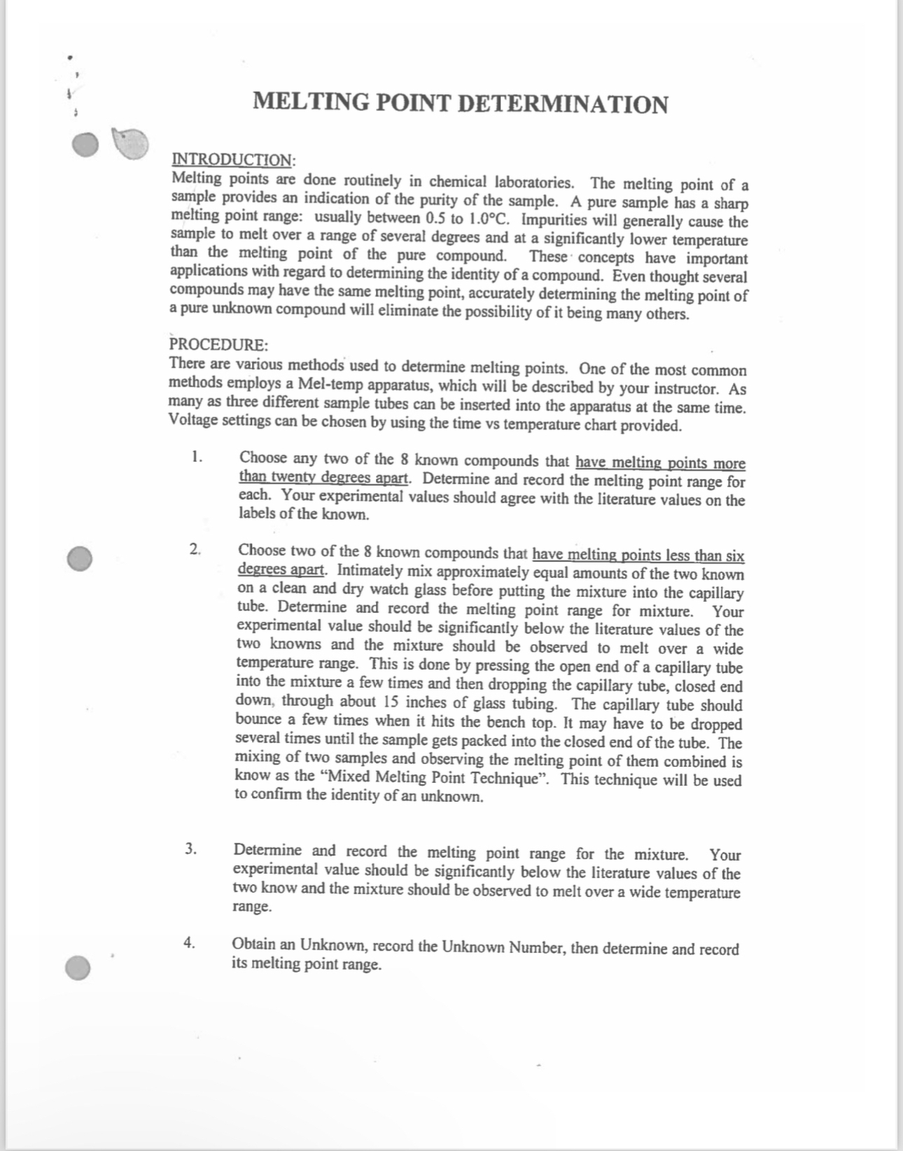 Solved MELTING POINT DETERMINATIONINTRODUCTION:Melting | Chegg.com