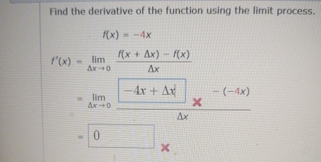 Solved Find the derivative of the function using the limit | Chegg.com
